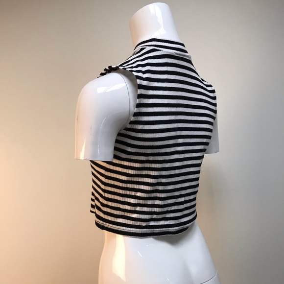 Joe Boxer | Tops | Vintage Joe Boxer Striped High Neck Crop Top | Poshmark